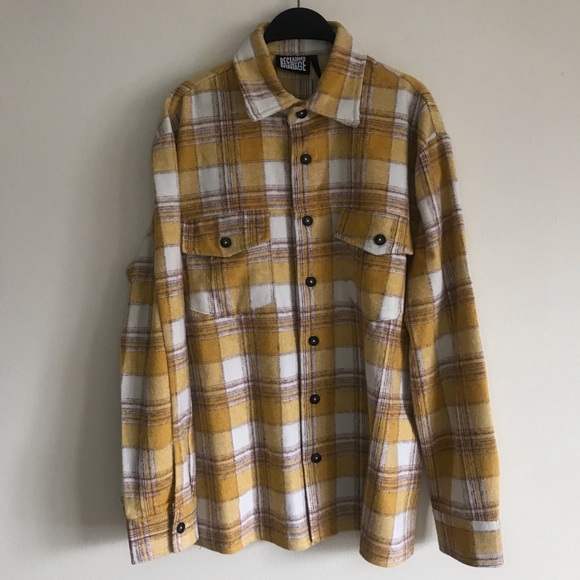 Reclaimed Vintage | Shirts | Mens Shacket Yellow Plaid Small | Poshmark